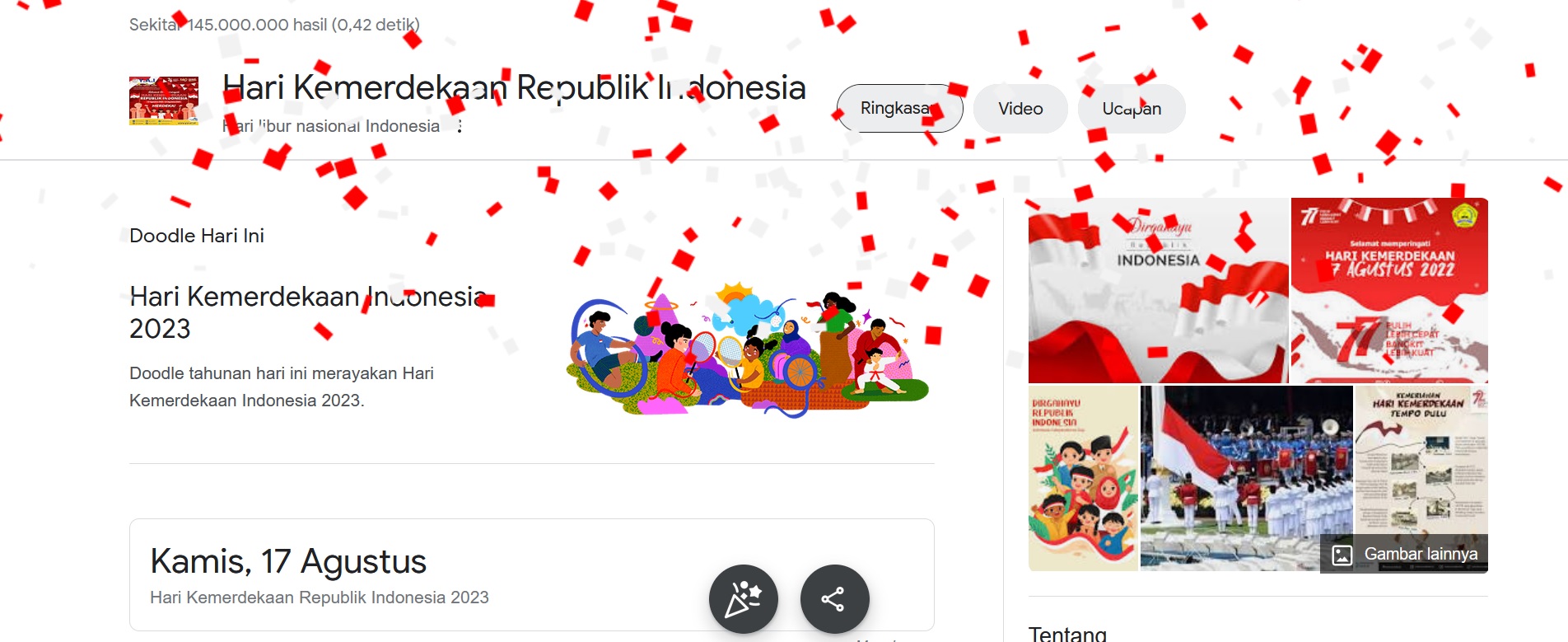 Google Doodle Khusus Sambut HUT ke 78 RI Didominasi Warna Merah dan ...