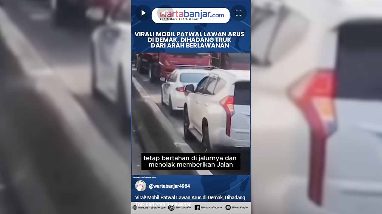 VIDEO - Viral! Mobil Patwal Lawan Arus di Demak, Dihadang Truk dari ...