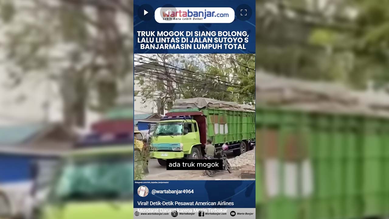 VIDEO - Truk Mogok di Siang Bolong, Lalu Lintas di Jalan Sutoyo S ...