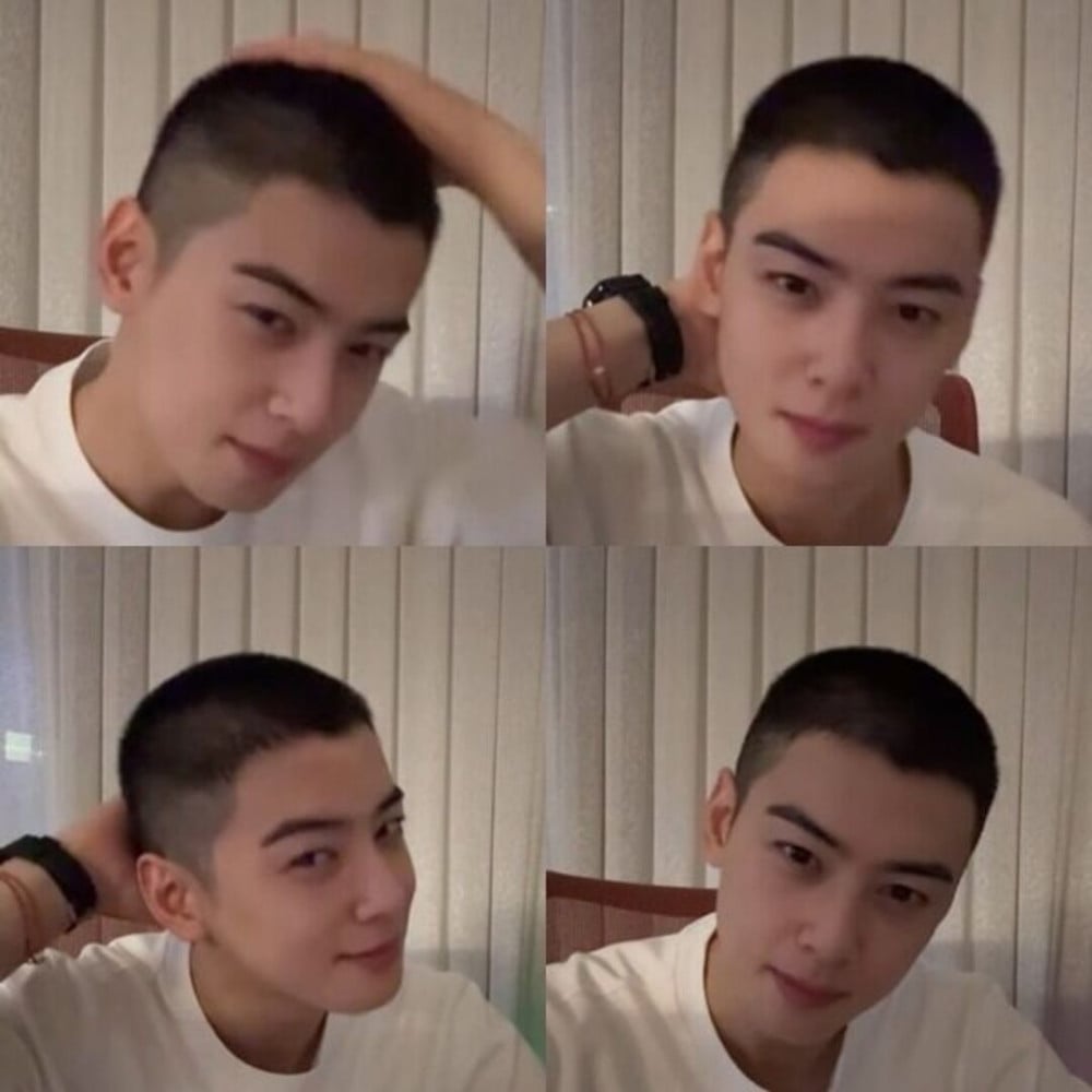 Mulai Wamil Hari ini, Cha Eun Woo Tampil Botak Ucapkan Perpisahan ke ...